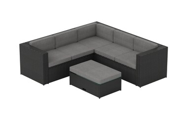 Atello Black Outdoor Sectional Set